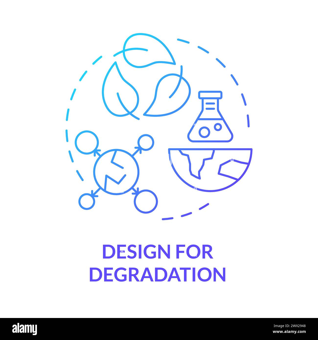 Design For Degradation Blue Gradient Concept Icon Stock Vector Image