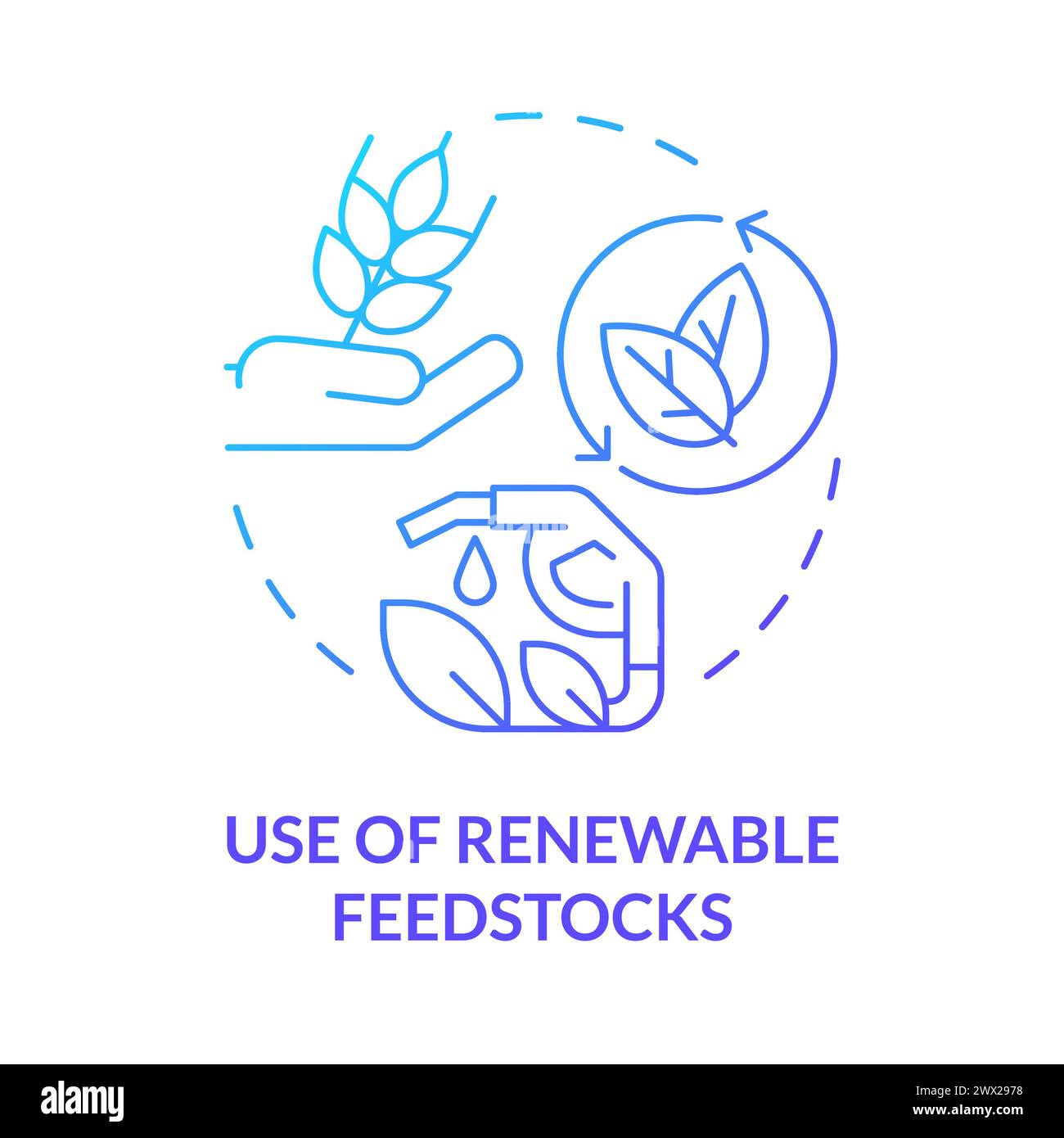 Renewable Feedstocks Use Blue Gradient Concept Icon Stock Vector Image