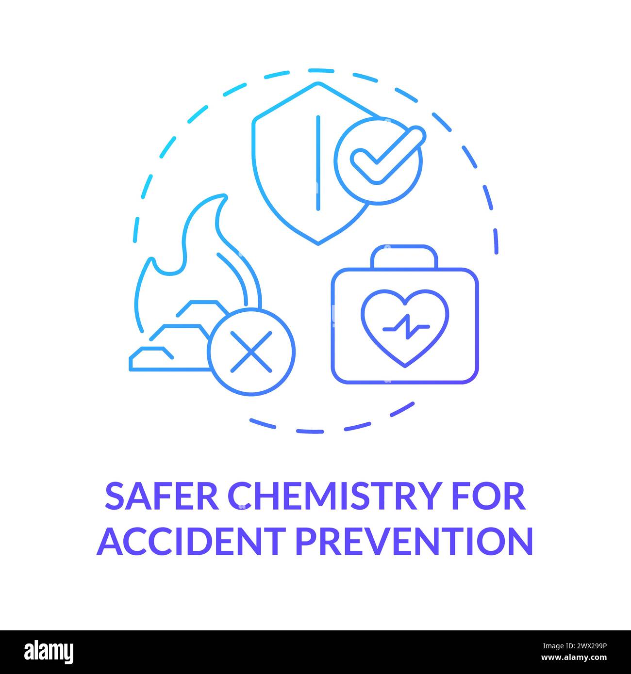 Accident prevention safer chemistry blue gradient concept icon Stock ...