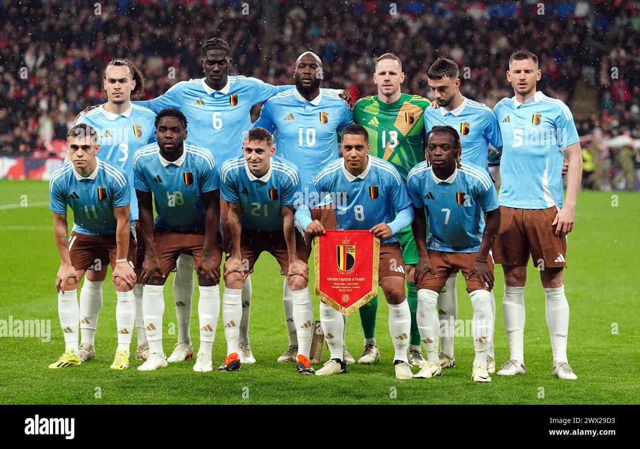 Belgium team group during the international friendly match at Wembley ...