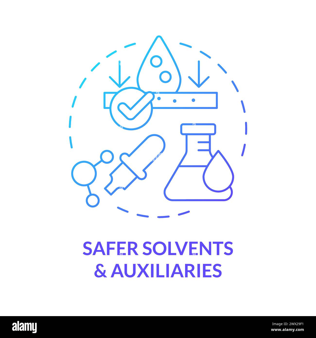 Safer solvents and auxiliaries blue gradient concept icon Stock Vector ...