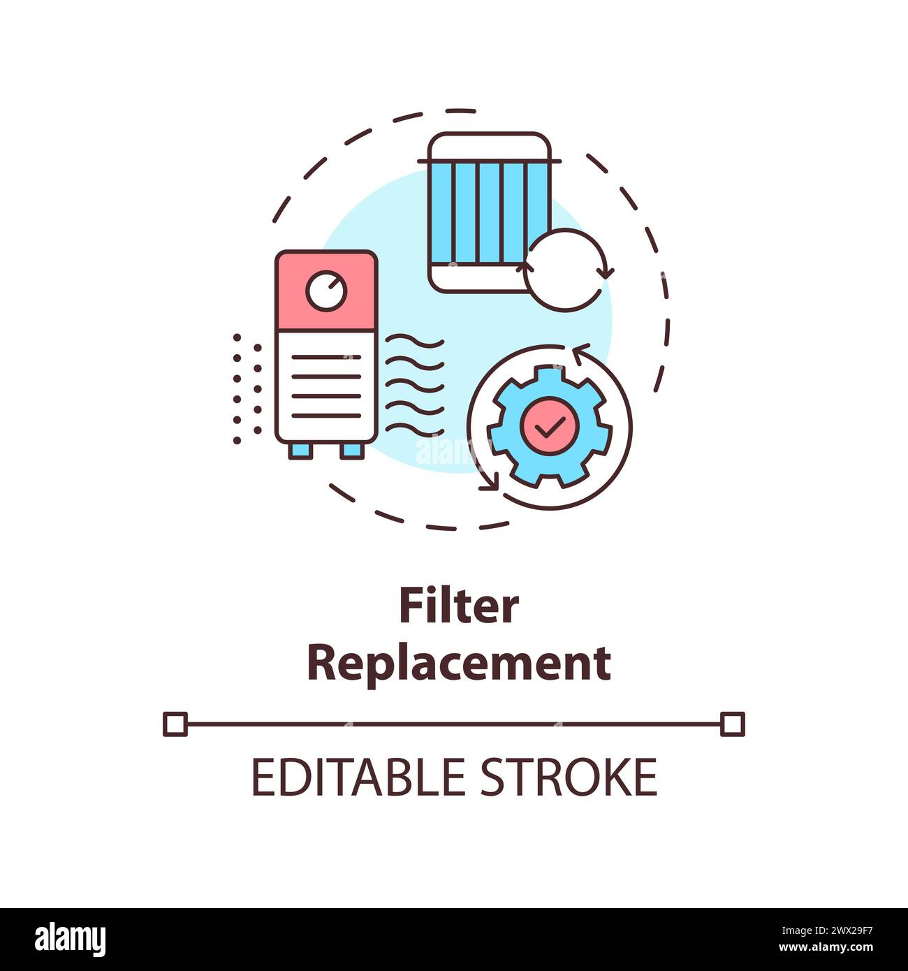 Filter replacement multi color concept icon Stock Vector Image & Art ...