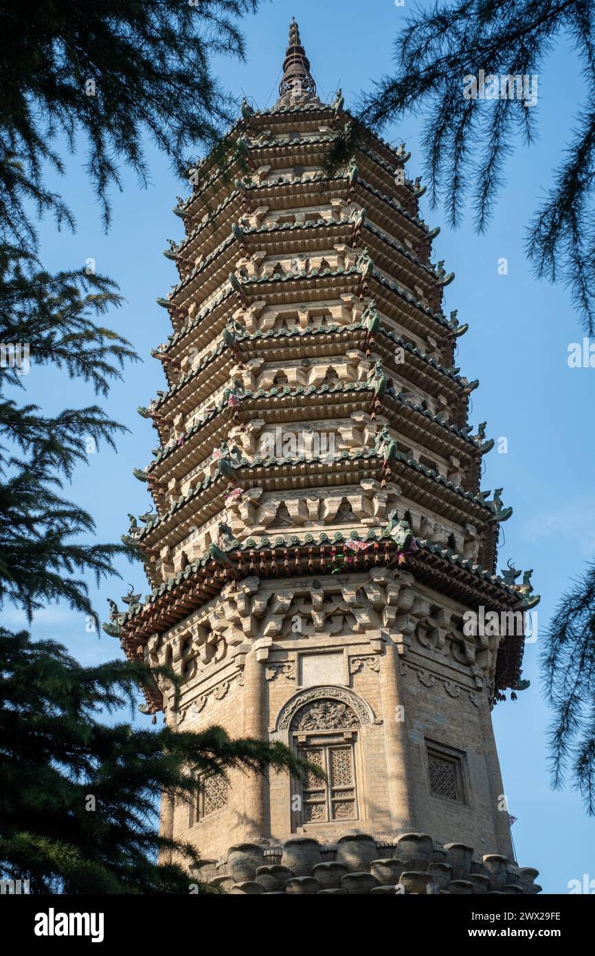 Linji Pagoda or Dark Pagoda in Linji temple in Zhengding, Hebei ...