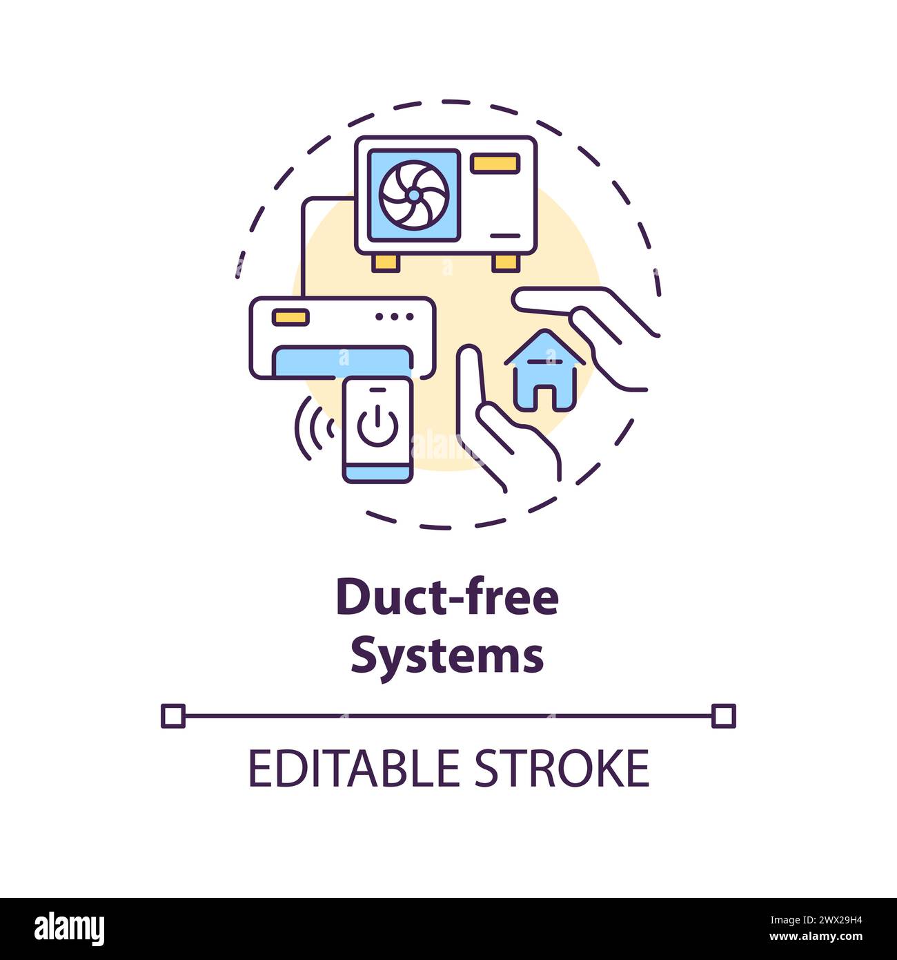 Duct free system multi color concept icon Stock Vector Image & Art - Alamy