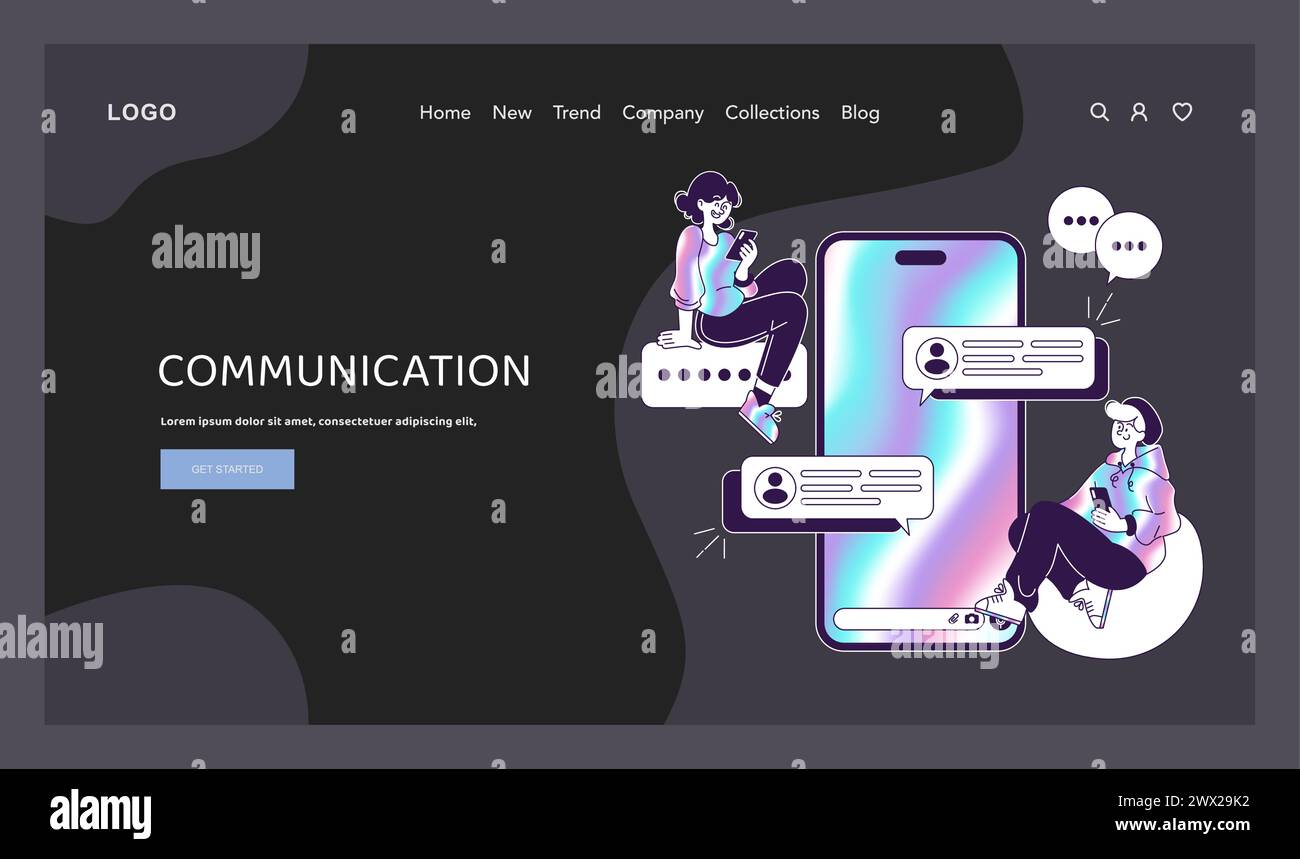 Instant Messaging Dynamics. Two people engage in digital conversation ...