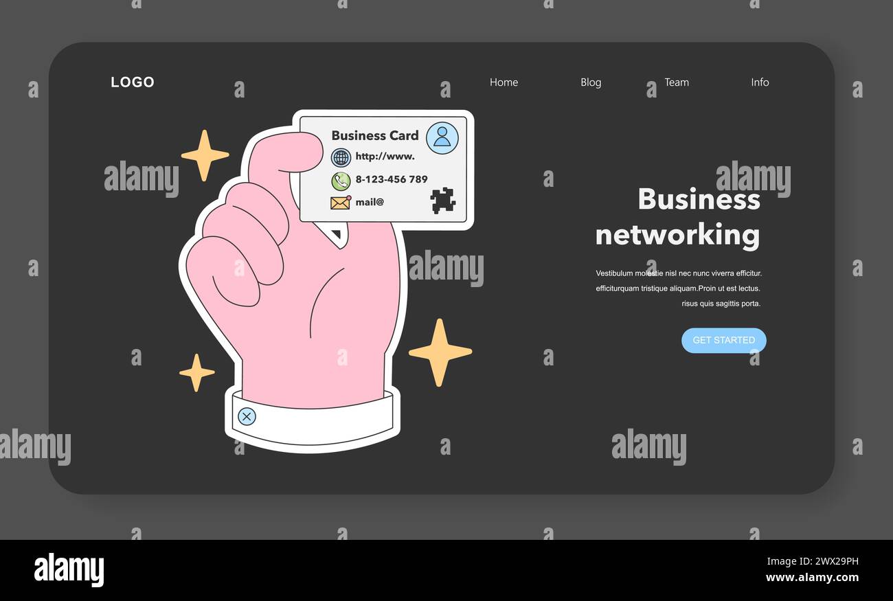Networking opportunity concept. Hand holding a detailed business card ...