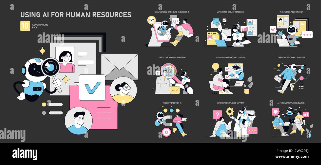 AI Revolution in HR set. Innovative recruitment, resume filtering, and ... AI Revolution in HR set. Innovative recruitment, resume filtering, and ...