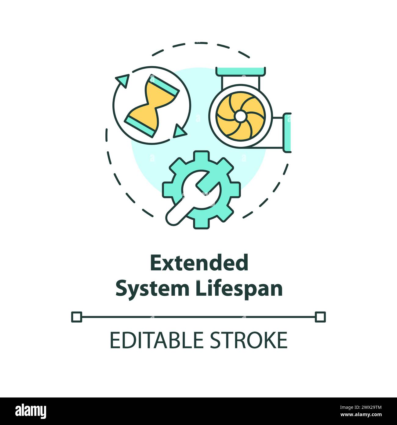 Extended system lifespan multi color concept icon Stock Vector Image & Art - Alamy