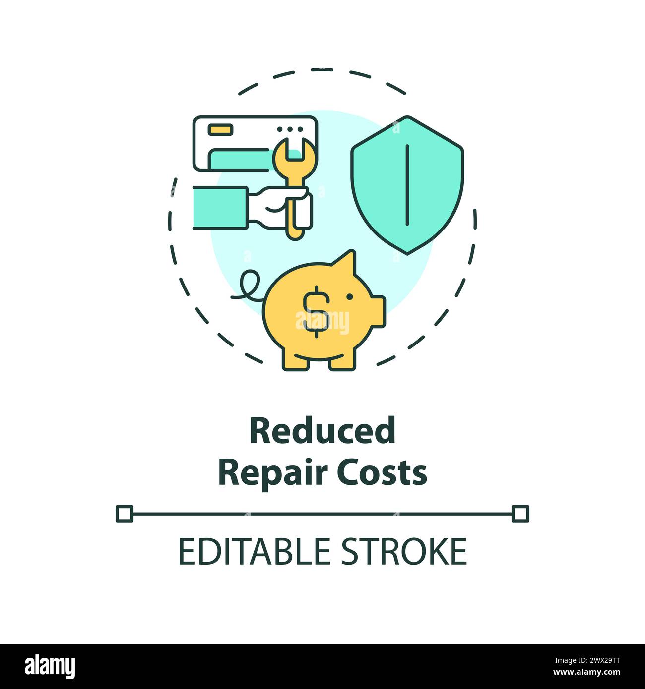 Reduced repair costs multi color concept icon Stock Vector Image & Art - Alamy