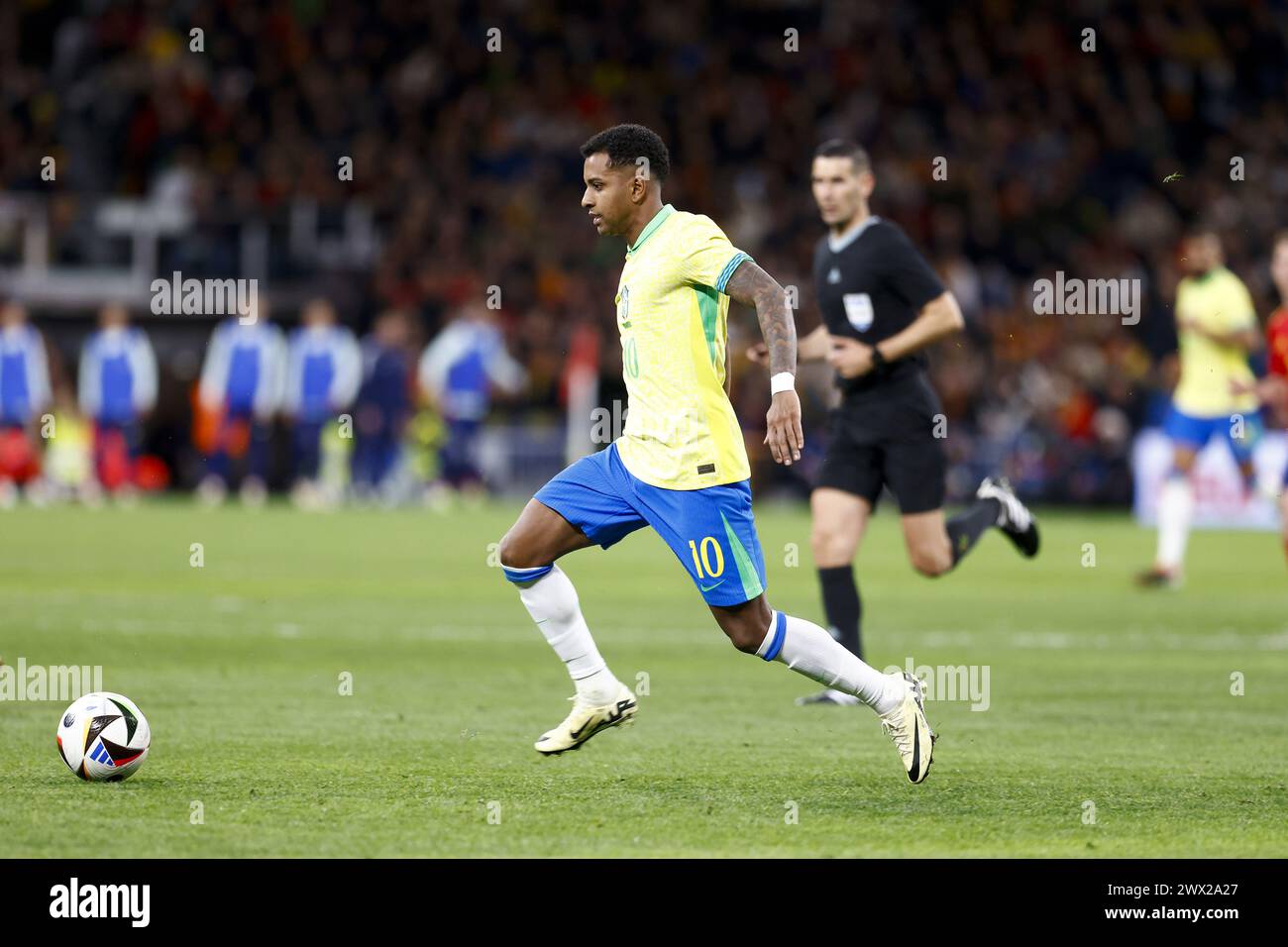 Madrid, Spain, March 26, 2024, Rodrygo Goes of Brazil during the ...