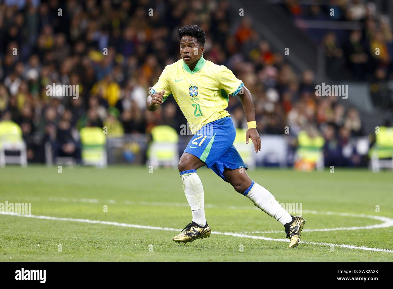 Madrid, Spain, March 26, 2024, Endrick Felipe of Brazil during the ...