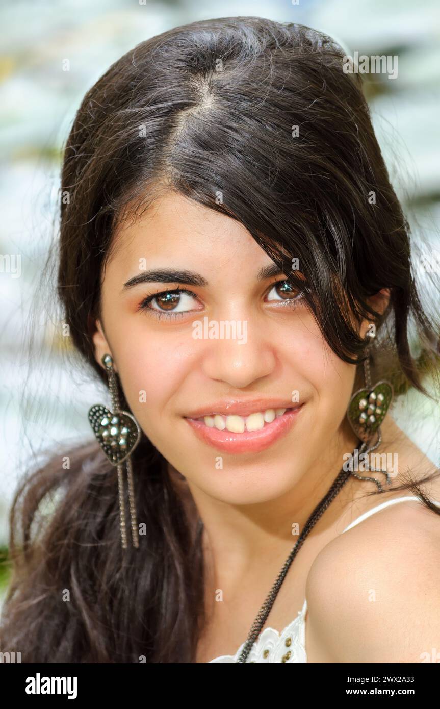 Quinceanera portrait of Cuban girl in an outdoor setting, Cuba Stock ...