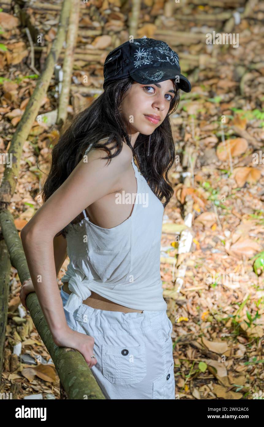Quinceanera portrait of Cuban girl in an outdoor setting, Cuba Stock ...
