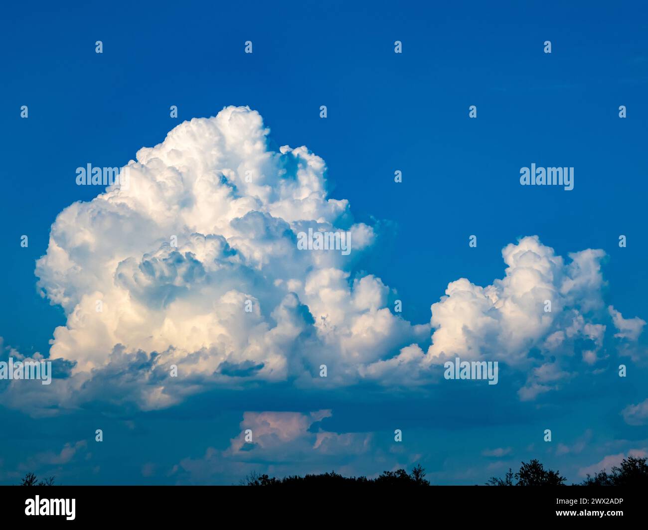 Meteorology. Clouds of vertical development (cumulonimbus) over the ...