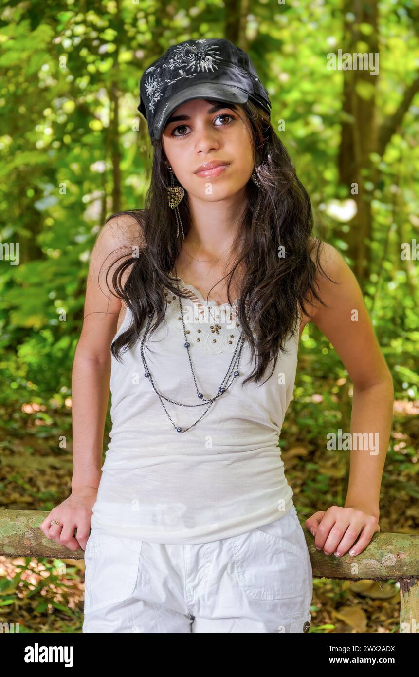Quinceanera portrait of Cuban girl in an outdoor setting, Cuba Stock ...