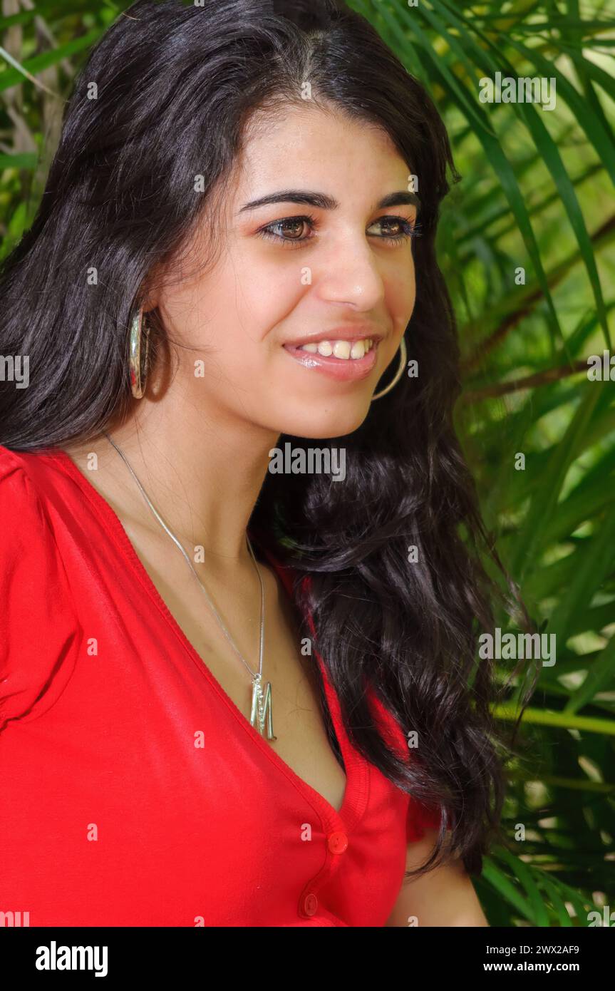 Quinceanera portrait of Cuban girl in an outdoor setting, Cuba Stock ...