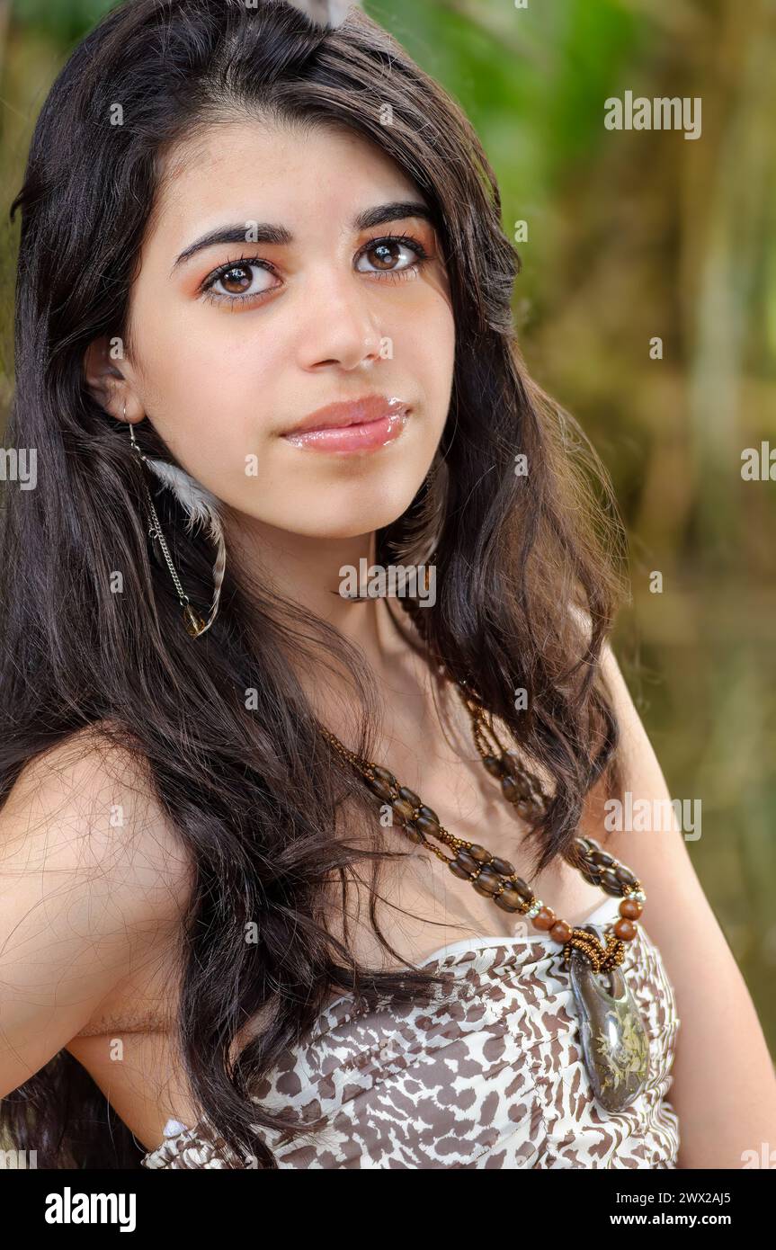 Quinceanera portrait of Cuban girl in an outdoor setting, Cuba Stock ...