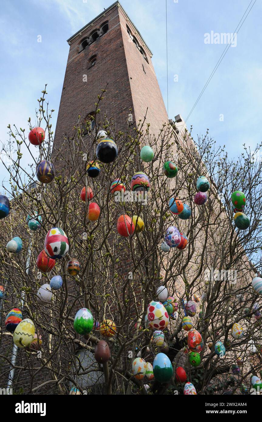 Copenhgen/ Denmark /27 March 2024/.Danish luthern kirke or church has ...