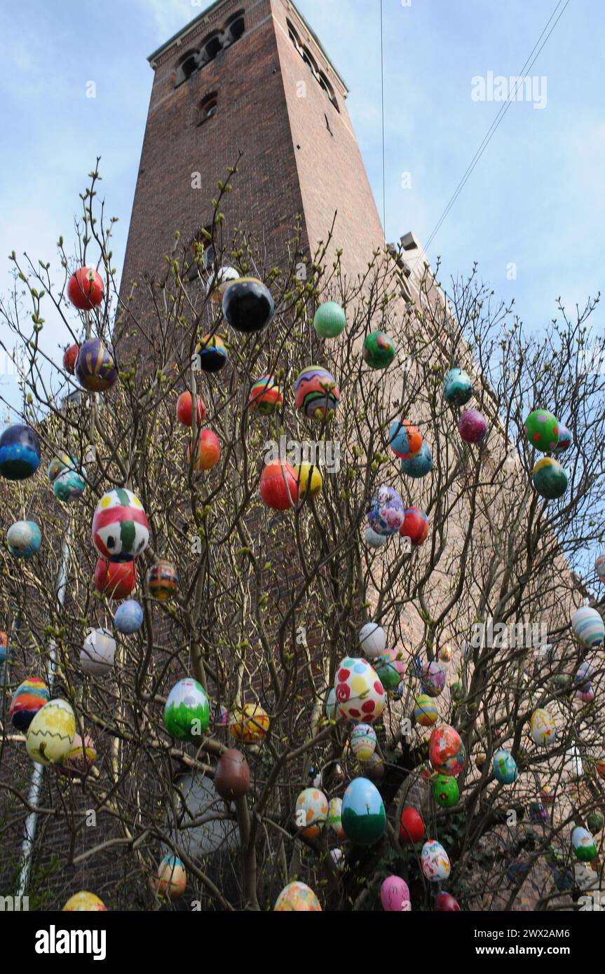 Copenhgen/ Denmark /27 March 2024/.Danish luthern kirke or church has ...