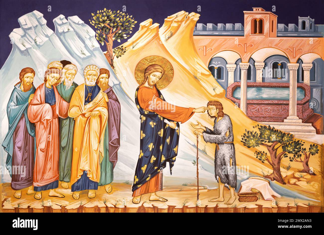 Jesus Healing The Blind Icon