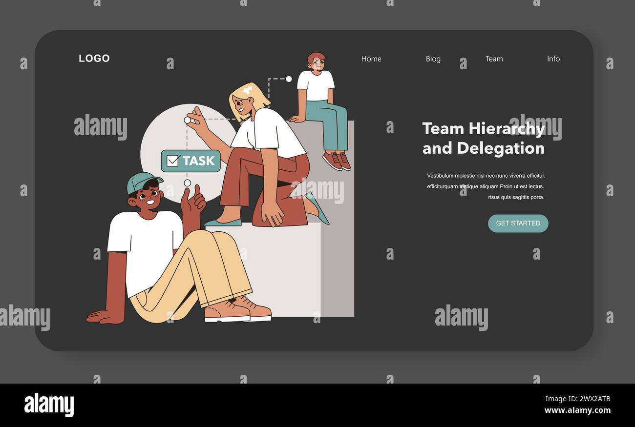 Team Hierarchy and Delegation concept. A structured team dynamically ...