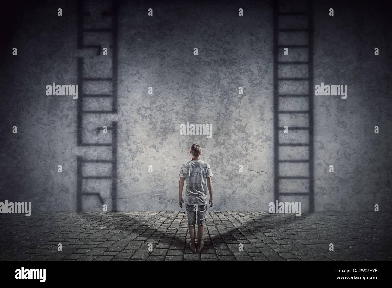Metaphor broken ladder hi-res stock photography and images - Alamy