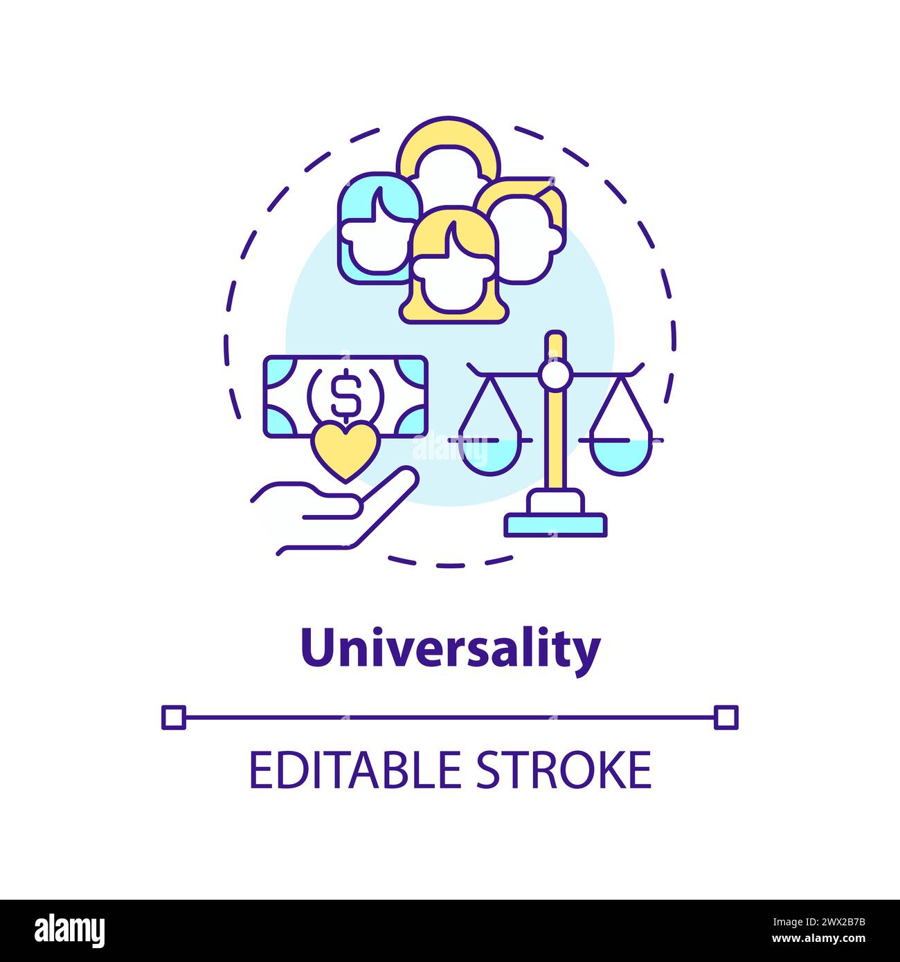 Universal basic income multi color concept icon Stock Vector Image ...