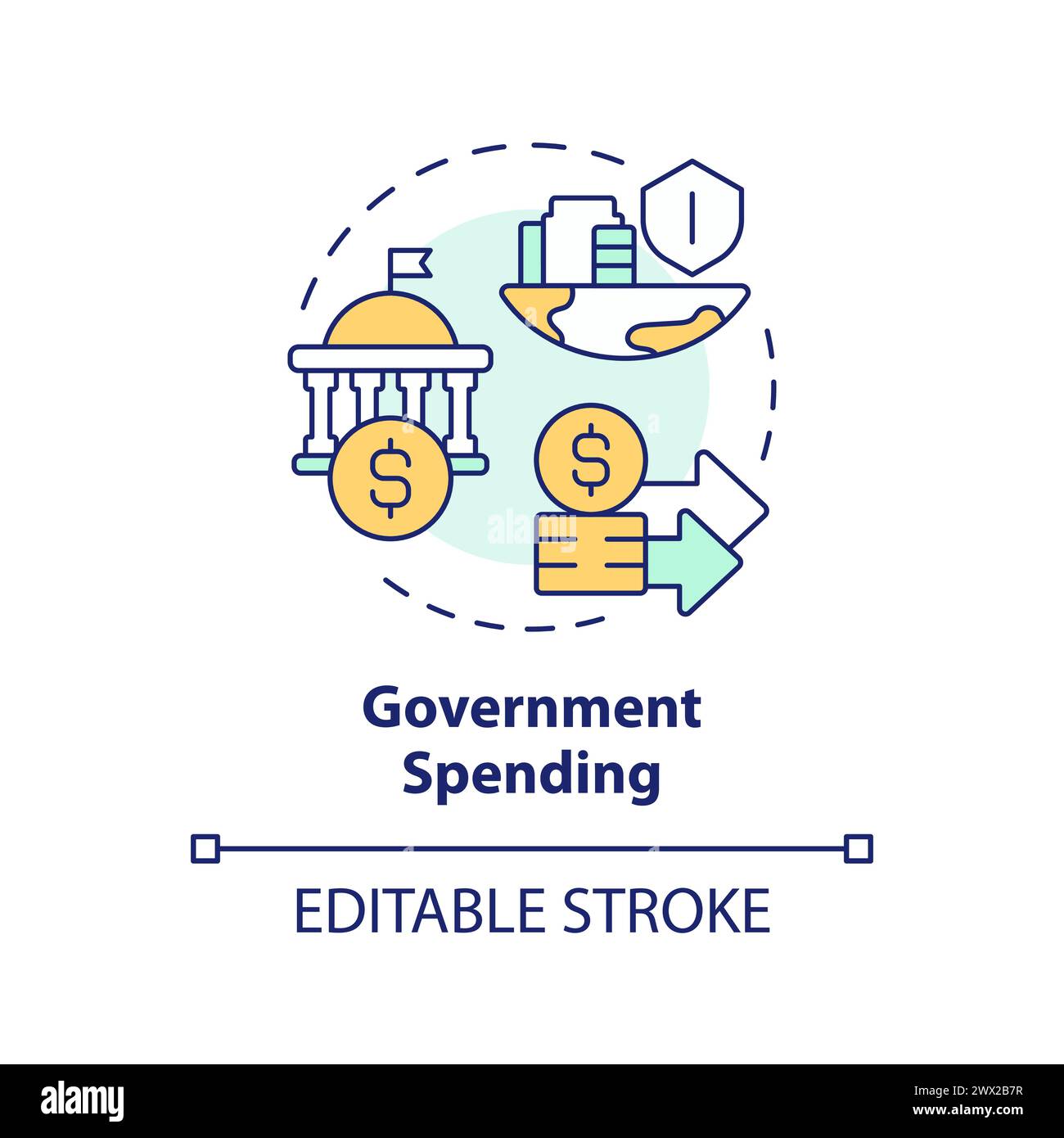 Government spending multi color concept icon Stock Vector Image & Art ...