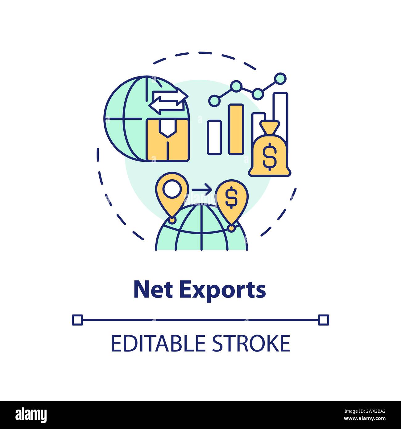 Net exports multi color concept icon Stock Vector Image & Art - Alamy