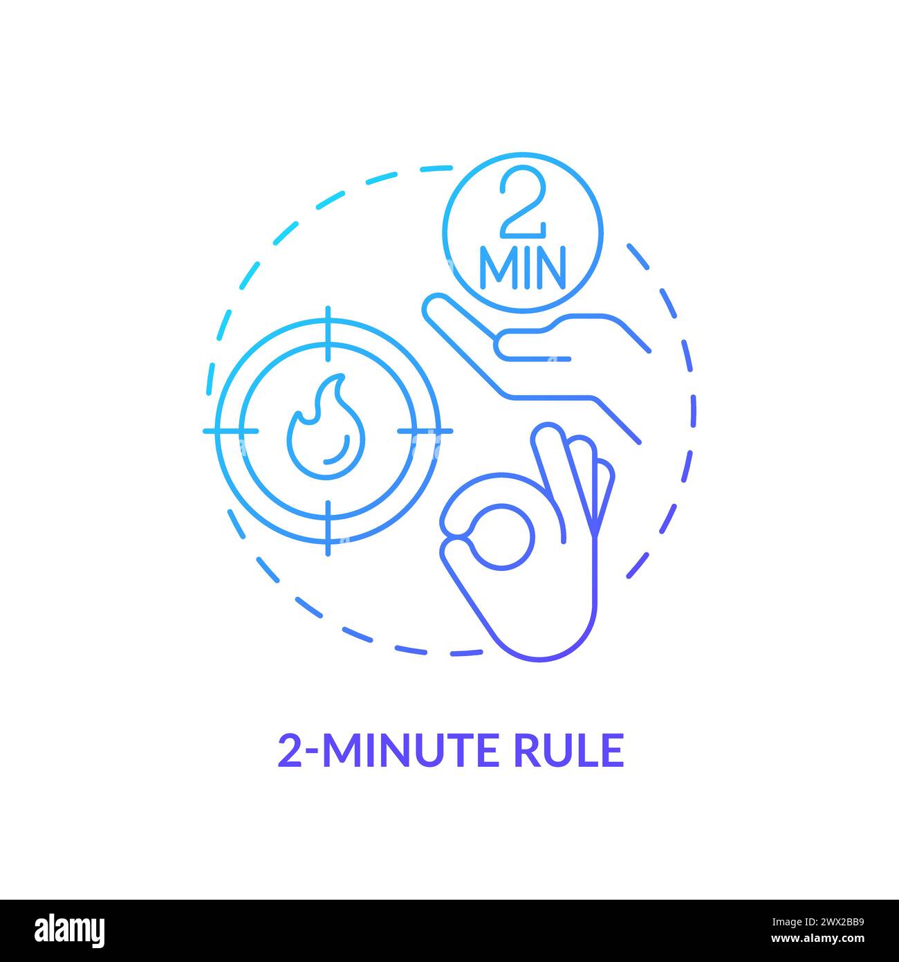 2 minute rule blue gradient concept icon Stock Vector Image & Art - Alamy