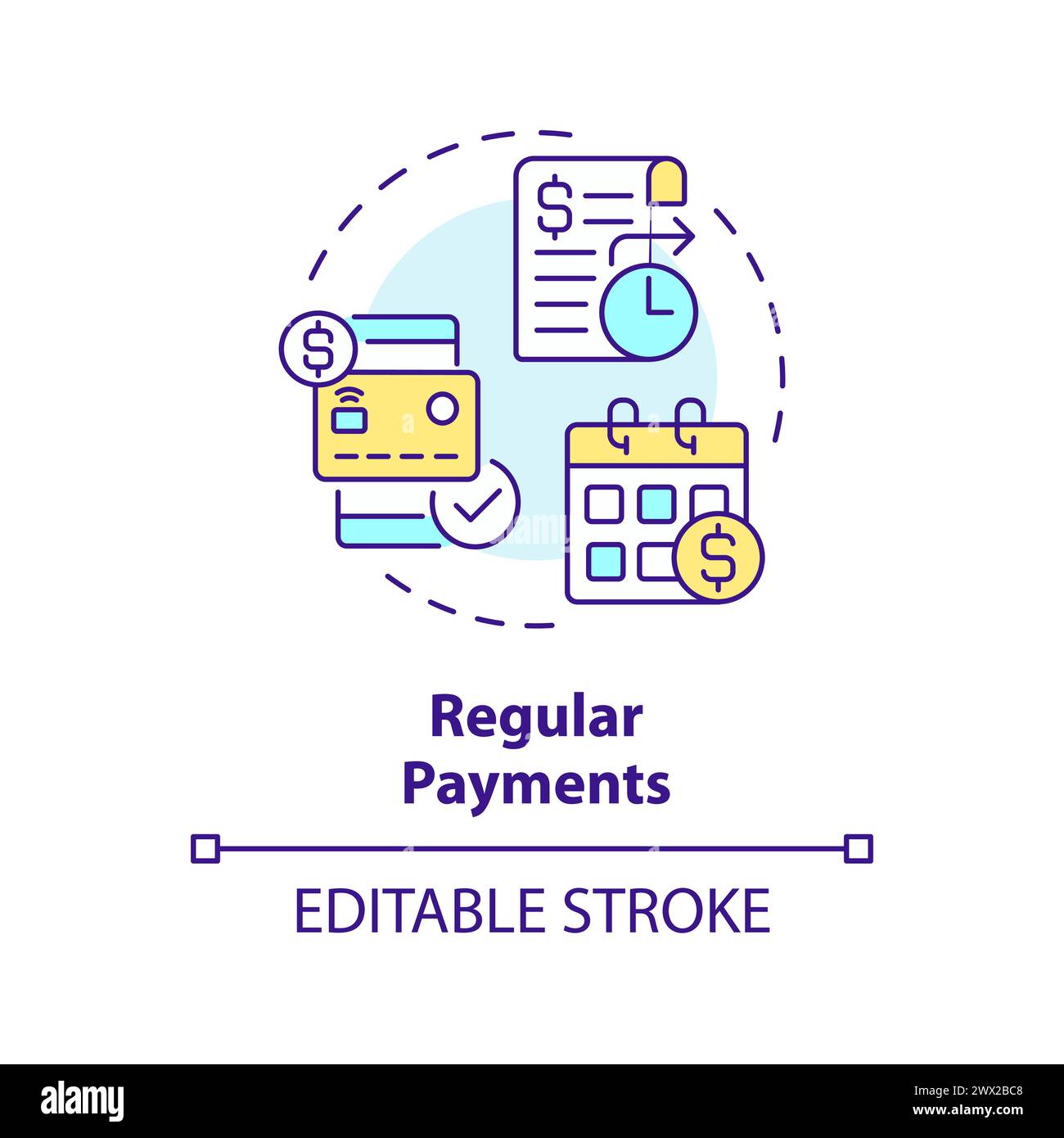 Regular payments multi color concept icon Stock Vector Image & Art - Alamy