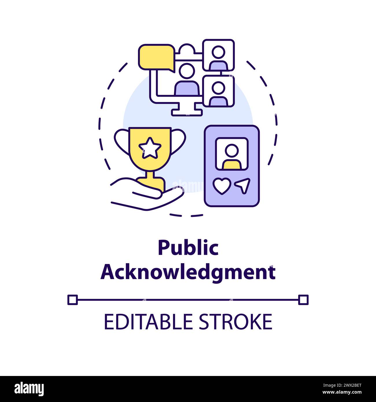 Public acknowledgement multi color concept icon Stock Vector Image & Art - Alamy