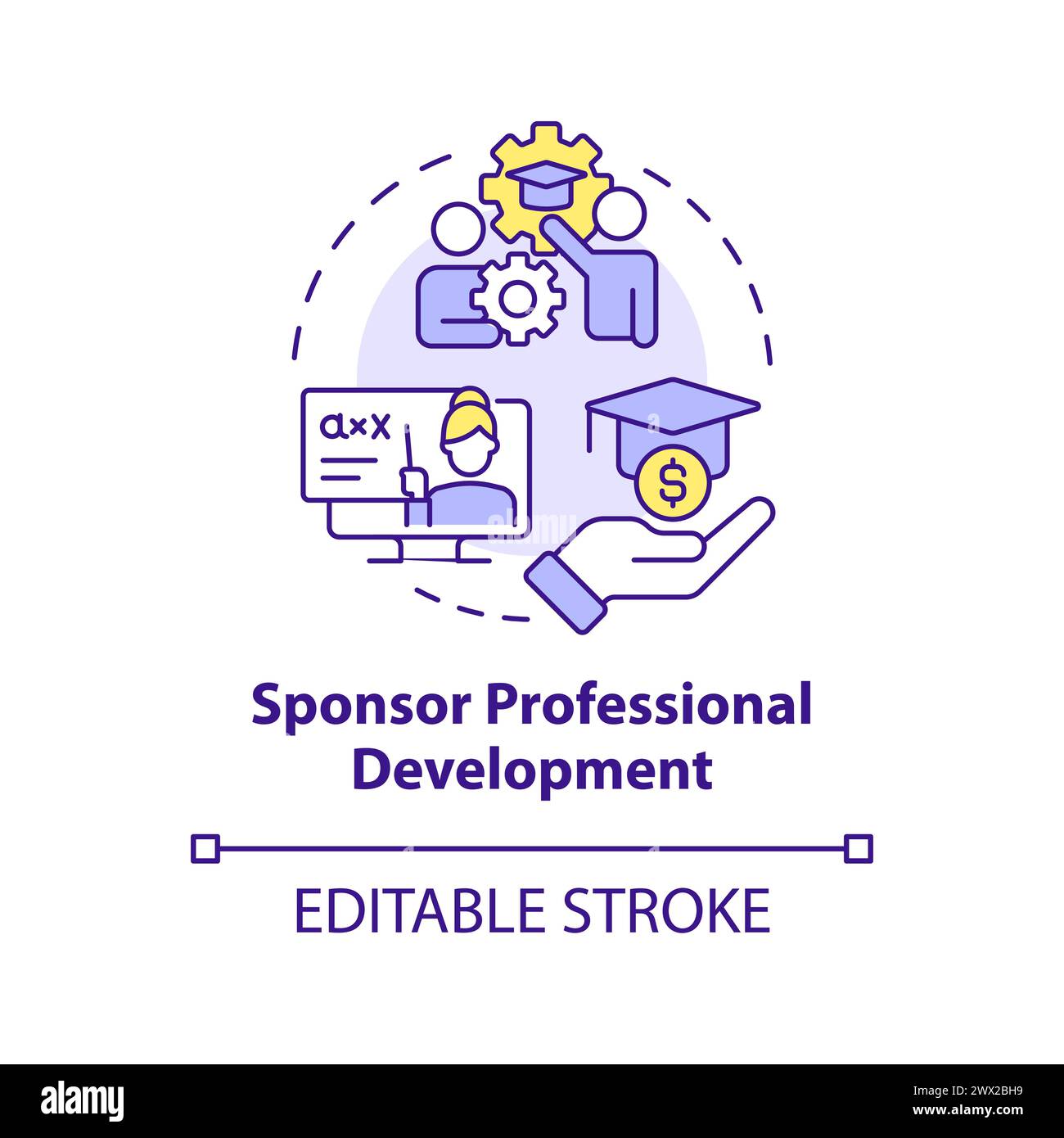 Sponsor professional development multi color concept icon Stock Vector ...