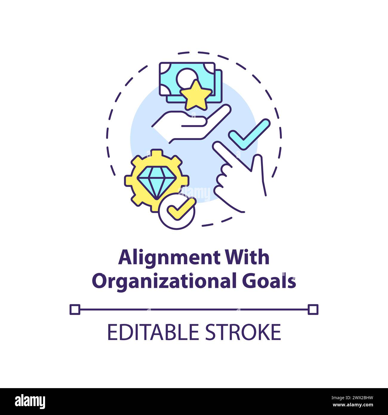 Alignment with organizational goals multi color concept icon Stock Vector Image & Art - Alamy