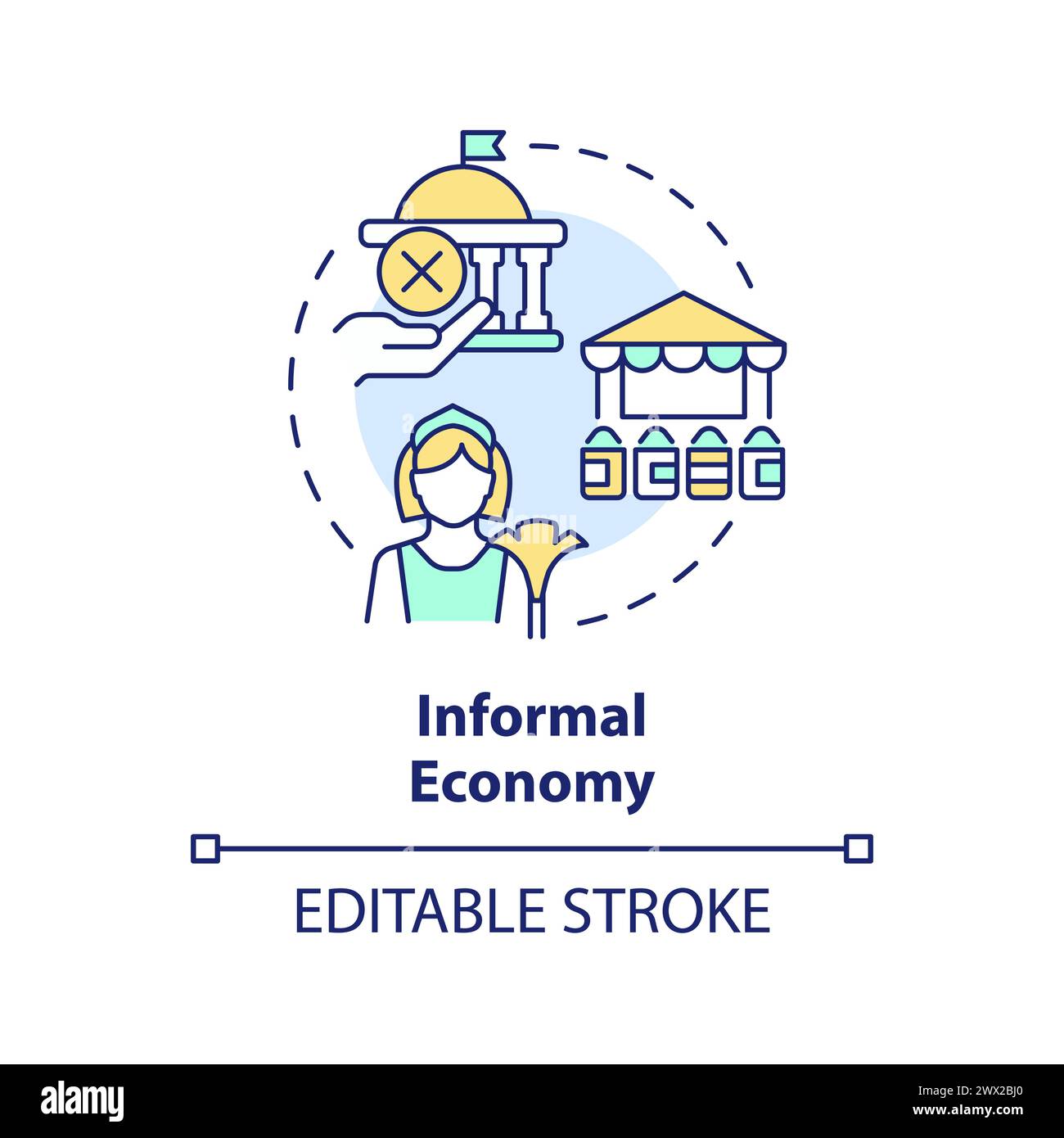 Informal economy multi color concept icon Stock Vector Image & Art - Alamy