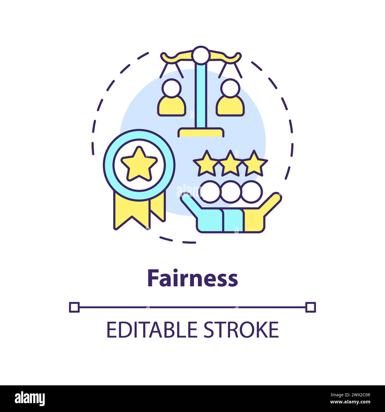 Fairness multi color concept icon Stock Vector Image & Art - Alamy