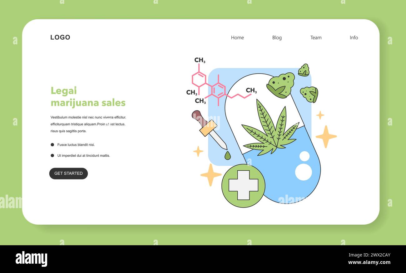 Medical cannabis research concept. Chemical formula with dropper ...