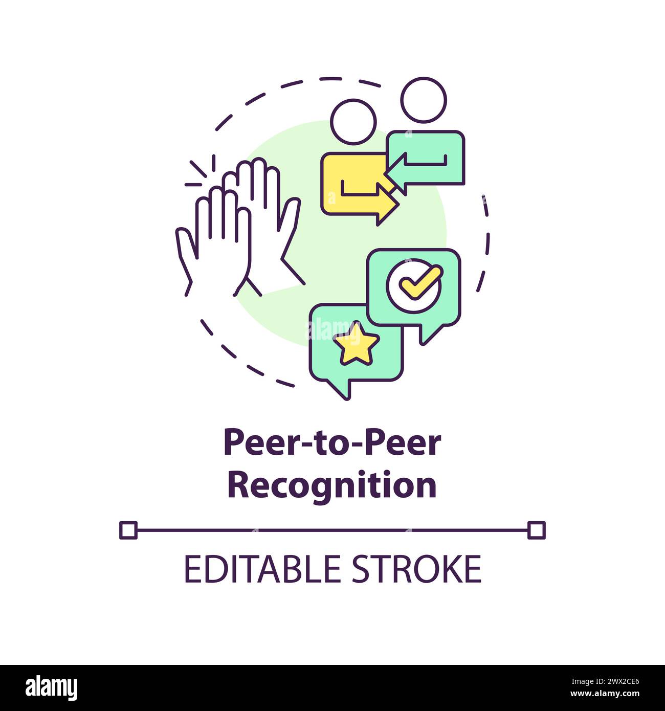 Peer to peer recognition multi color concept icon Stock Vector Image ...