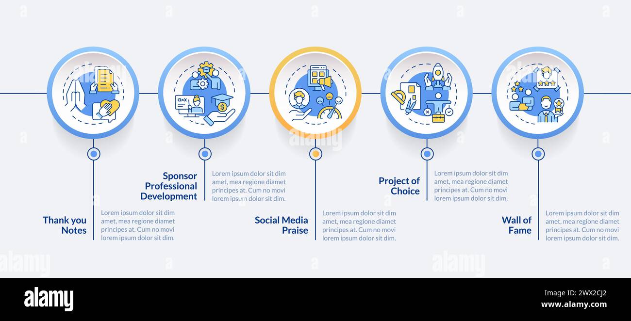 Employee acknowledgement blue circle infographic template Stock Vector ...