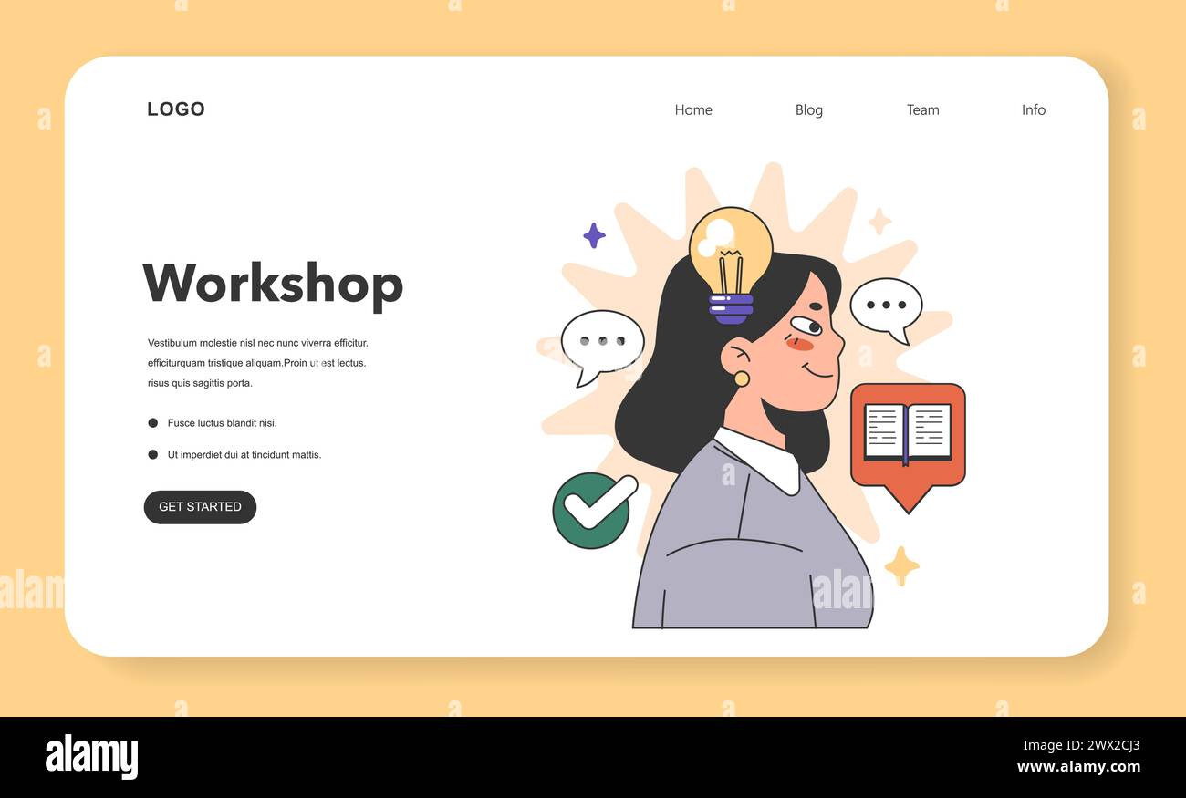 Training workshop web banner or landing page. Interactive training ...