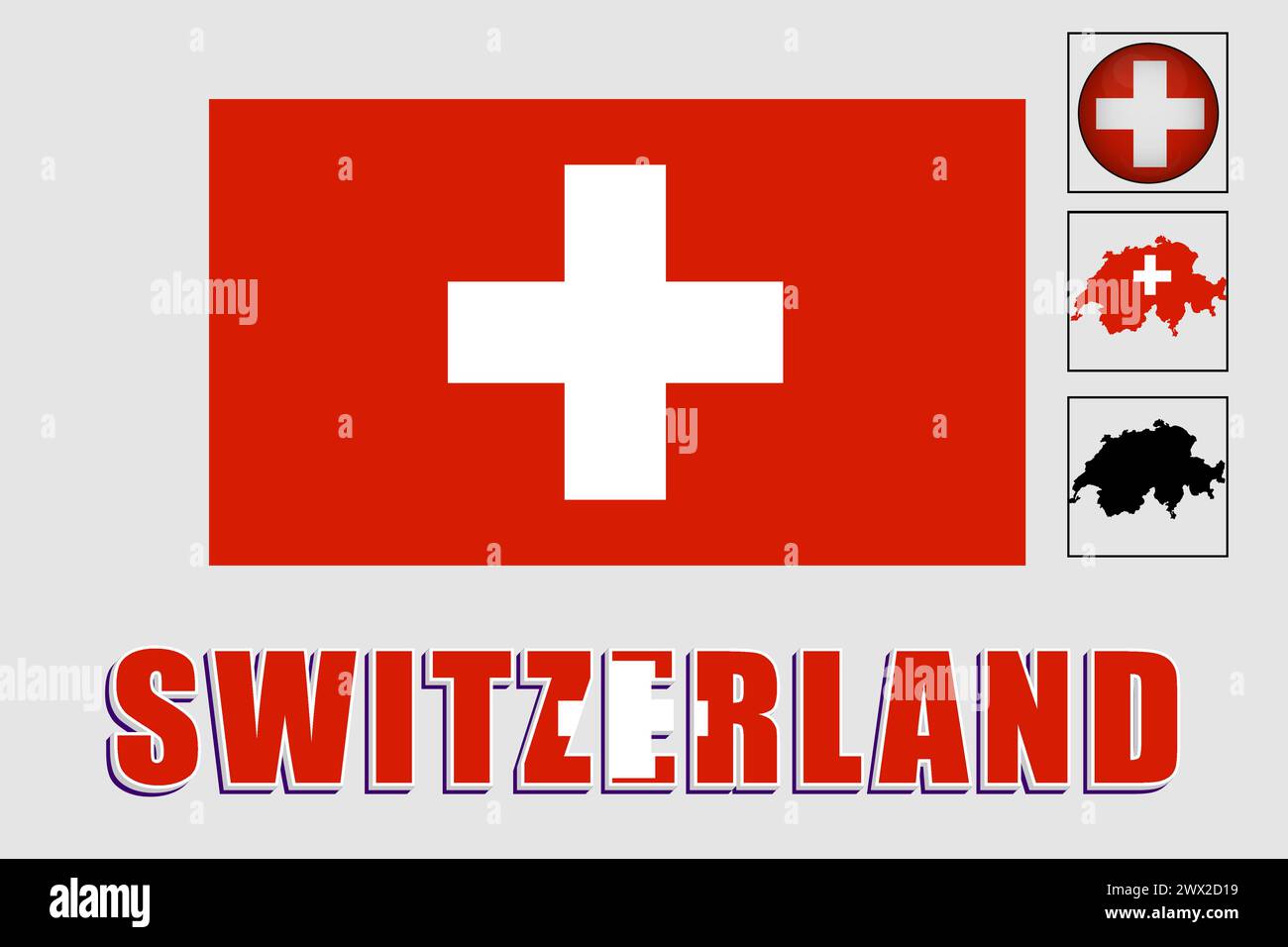 Switzerland flag and map in a vector graphic Stock Vector Image & Art ...