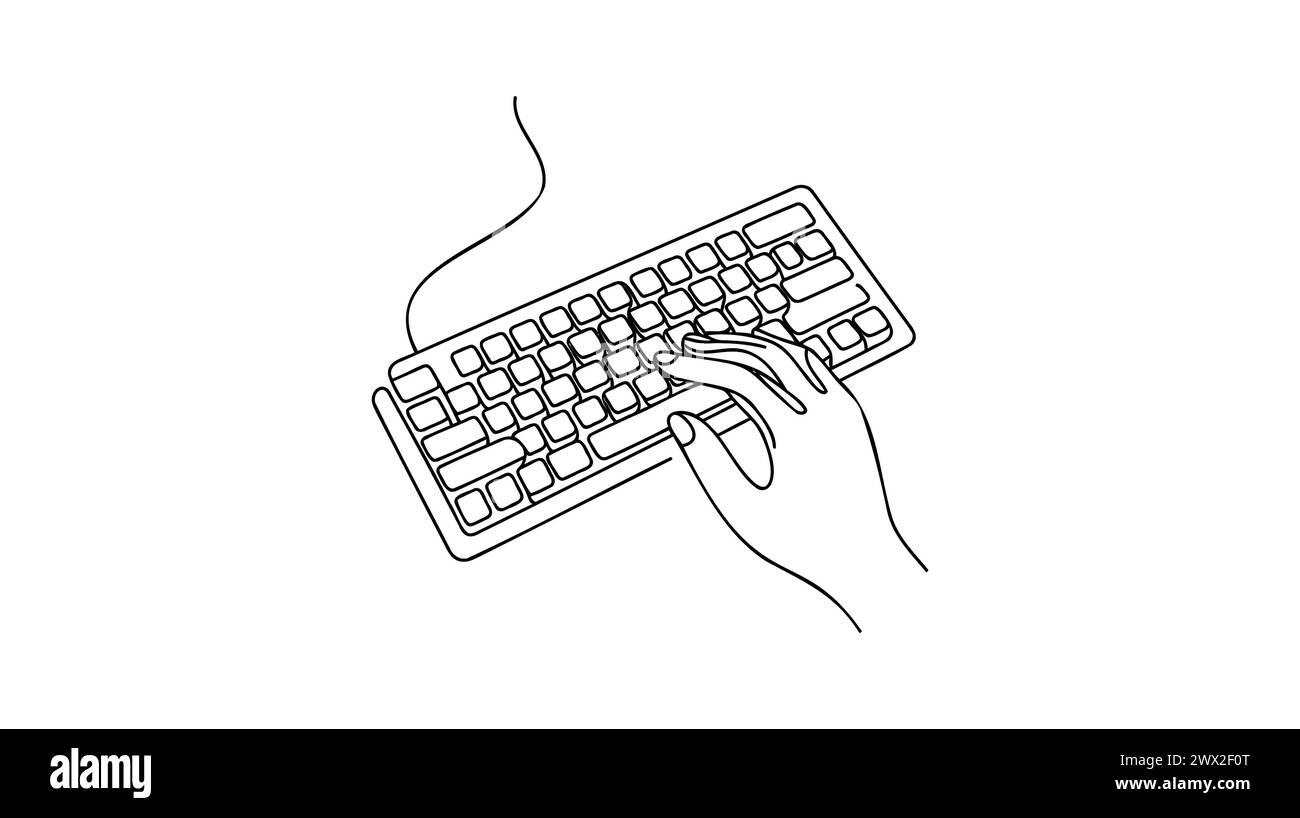 Keyboard one continuous line icon Stock Vector Image & Art - Alamy