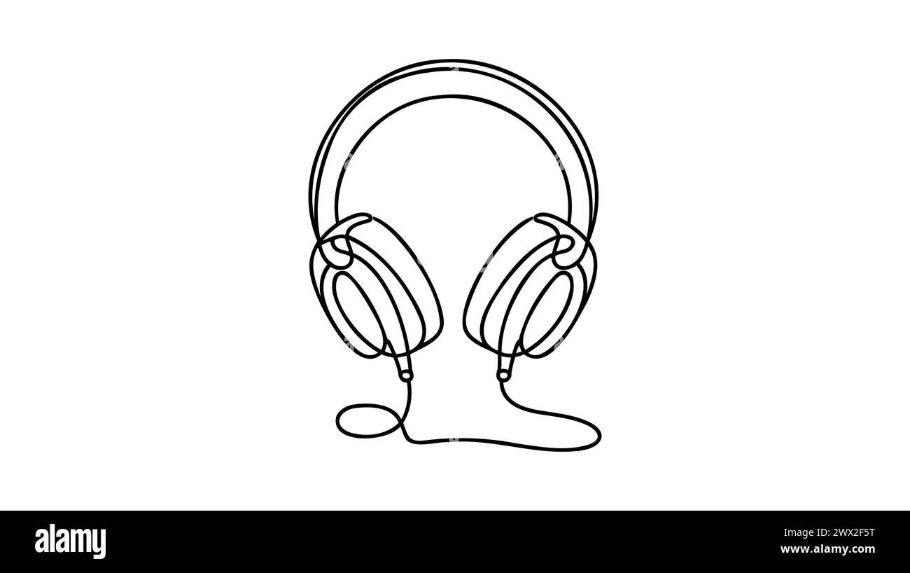 Wireless headphones with music and technology symbols Vector ...