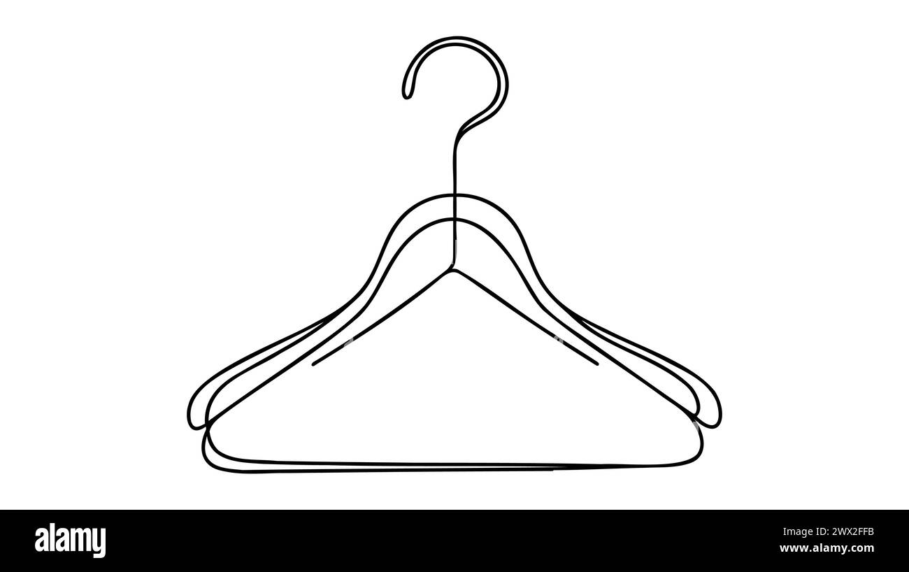 Hanger. Clothes hanger. One single line drawing of hanger isolated on ...