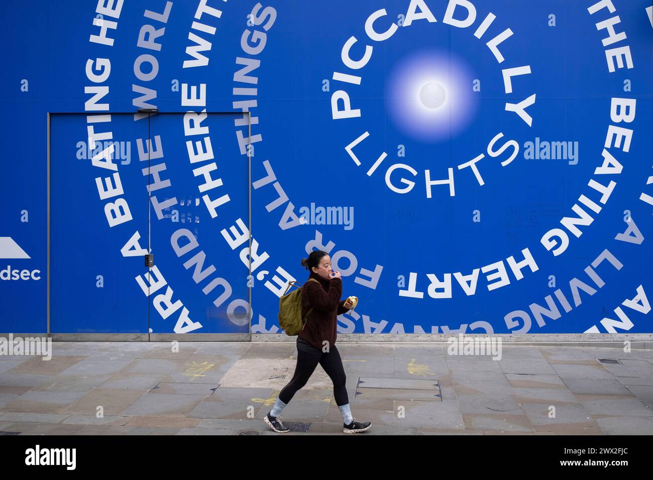 Large scale blue hoarding for a retail space under renovation ...