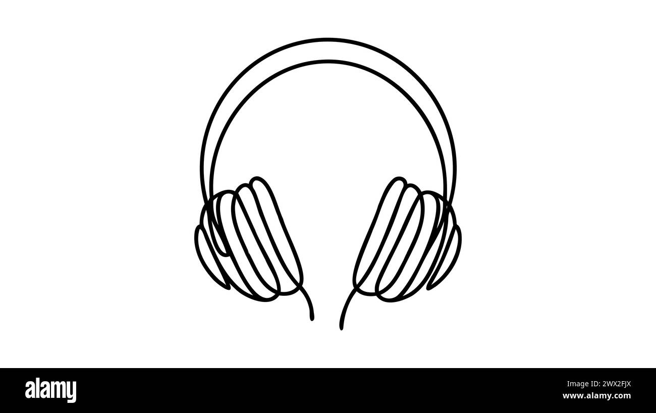 Wireless headphones with music and technology symbols Vector ...