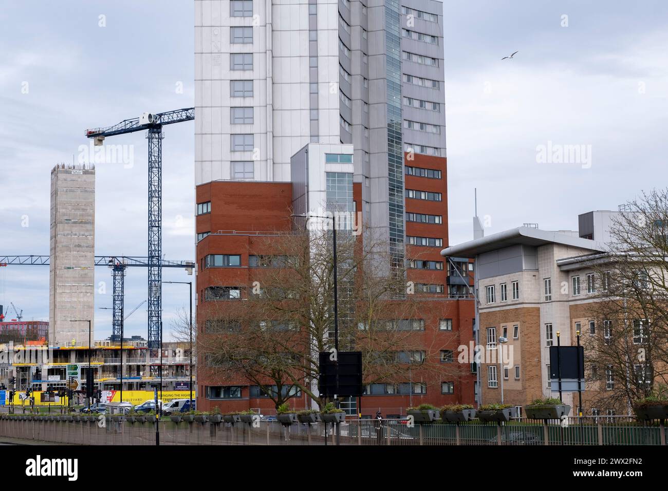 New residential apartment buildings under construction as part of a ...