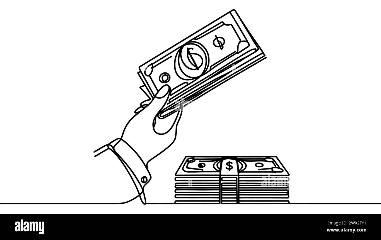 Several bundles of money, cash, banknotes, dollars, hryvnias, euro one ...