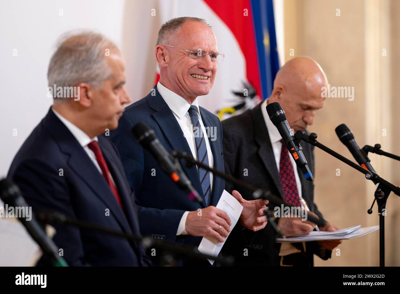 March 27, 2024, Vienna, Vienna, Austria: Doorstep following a working ...