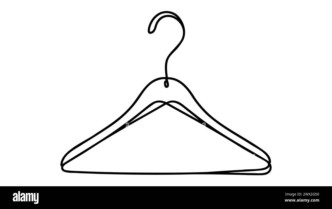 Hanger. Clothes hanger. One single line drawing of hanger isolated on ...